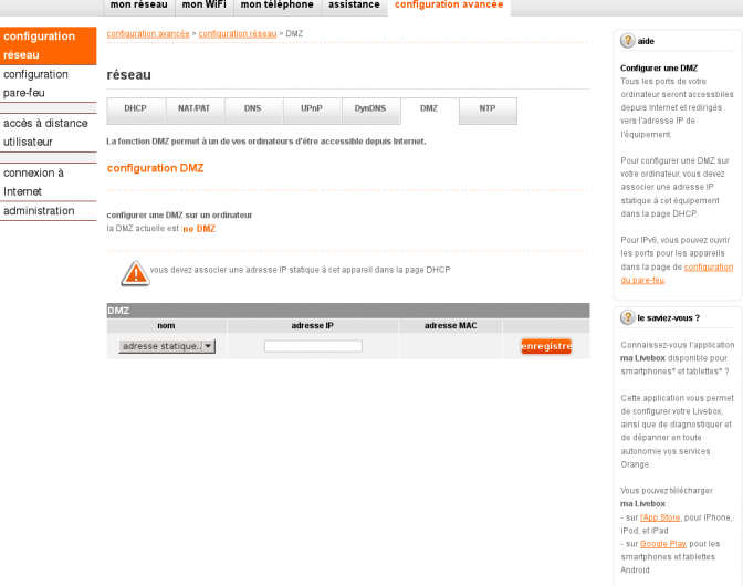 DynHost d’OVH avec une LiveBox Play d’Orange - Le site de Steve